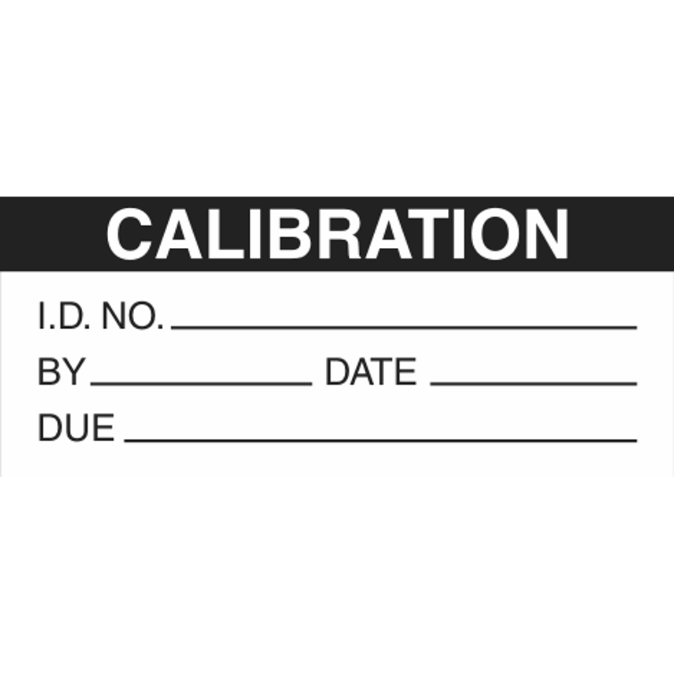 Transcat 5353C-B Black Standard Calibration Labels (QCC305-B) - Transtek