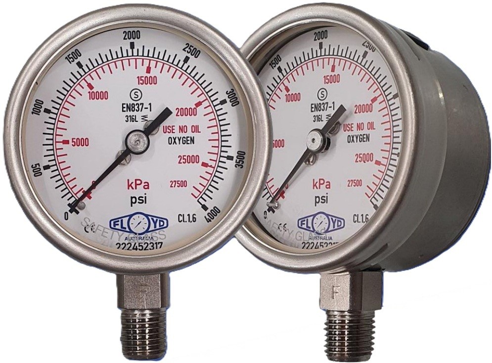 Floyd Australia PBX-SF Series Safety Pattern Analogue Pressure Gauge ...