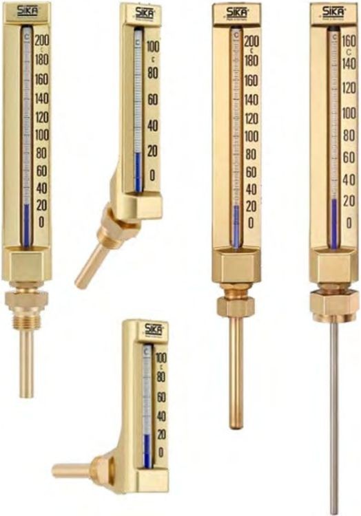 SIKA 110mm V-Form Industrial Machine Glass Thermometer (174 / 175 Types ...